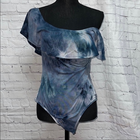 Tops | New Sexy Tie Dye Off Shoulder Ruffle Bodysuit | Poshmark